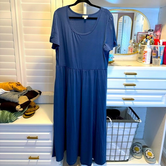 LuLaRoe | Dresses | Nwt Lularoe Riley Midi Empire Waist Dress 2x | Poshmark